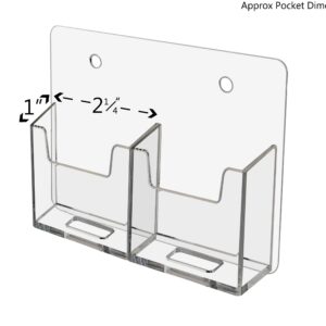 Marketing Holders 2 Pack Vertical Business Card Holder Wall Mount with Hanging Hardware Holds 2" x 3.5" Appointment Cards for Medical Facilities Gift Cards ID Badges Clear Acrylic Display Rack