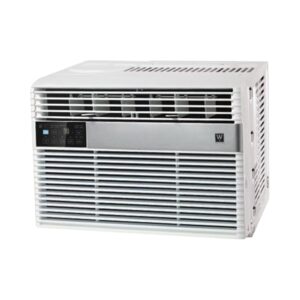 homepointe electronic 8,000 btu 3-speed window air conditioner with remote control and mesh filter for 350 to 500 sq. ft. rooms, white