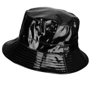 C.C Women's All Season Foldable Waterproof Rain Bucket Hat, Black