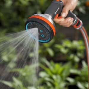 GARDENA 3817M-FP Frost Proof - Premium Metal Multi Sprayer (Five Spray Patterns) + Water Stop