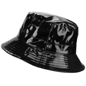 C.C Women's All Season Foldable Waterproof Rain Bucket Hat, Black