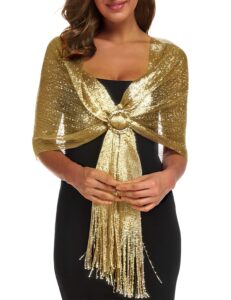 rheane shawl wraps for women shawls and wraps for evening dresses gold dress evening dresses for women 2024 wedding guest summer (dark gold with gold glitter)