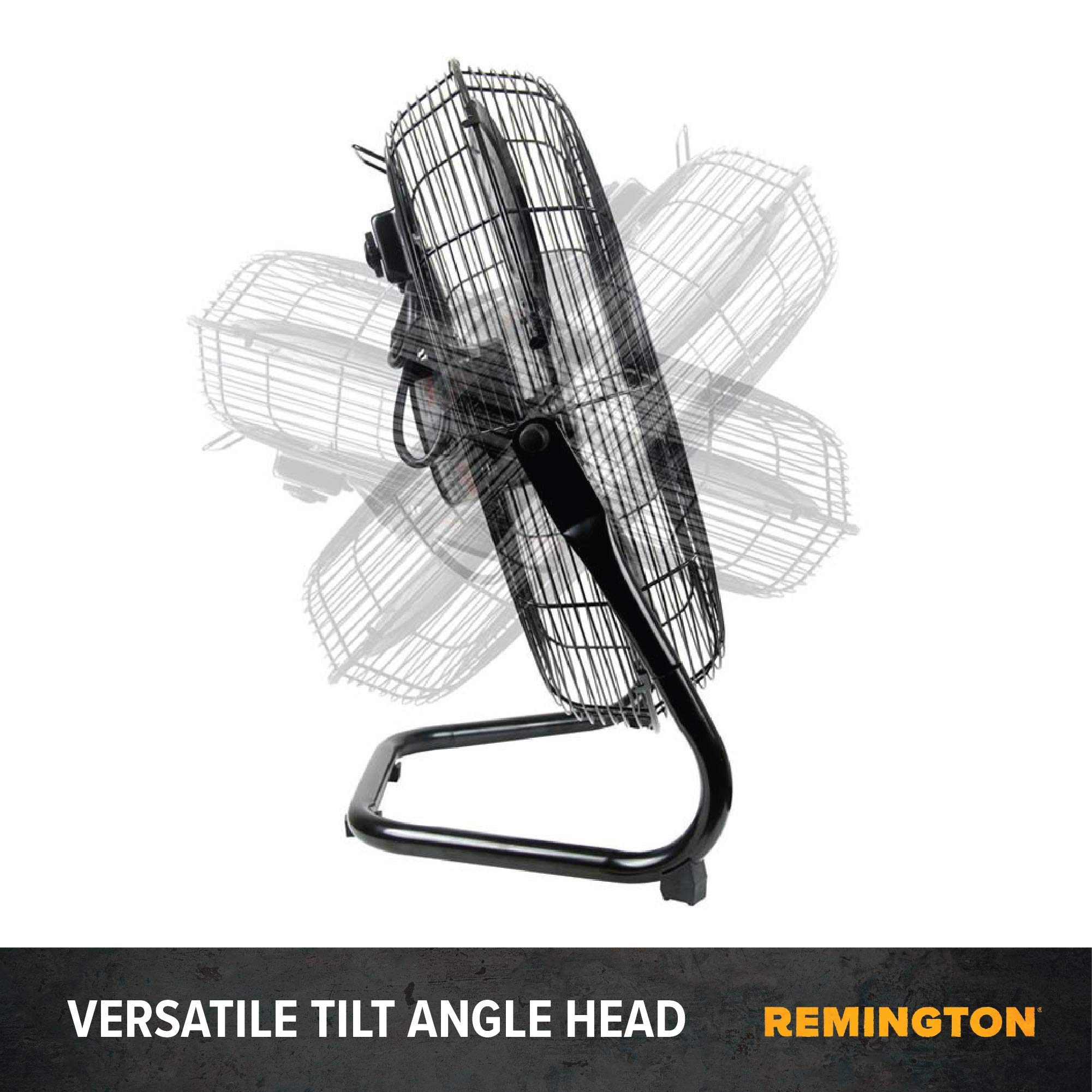 Remington 20" Industrial High Velocity Floor Fan with 3 Speed Settings and Pivoting Head. Use for Shop, Garage or Warehouse. All Metal Construction (20REM-F)