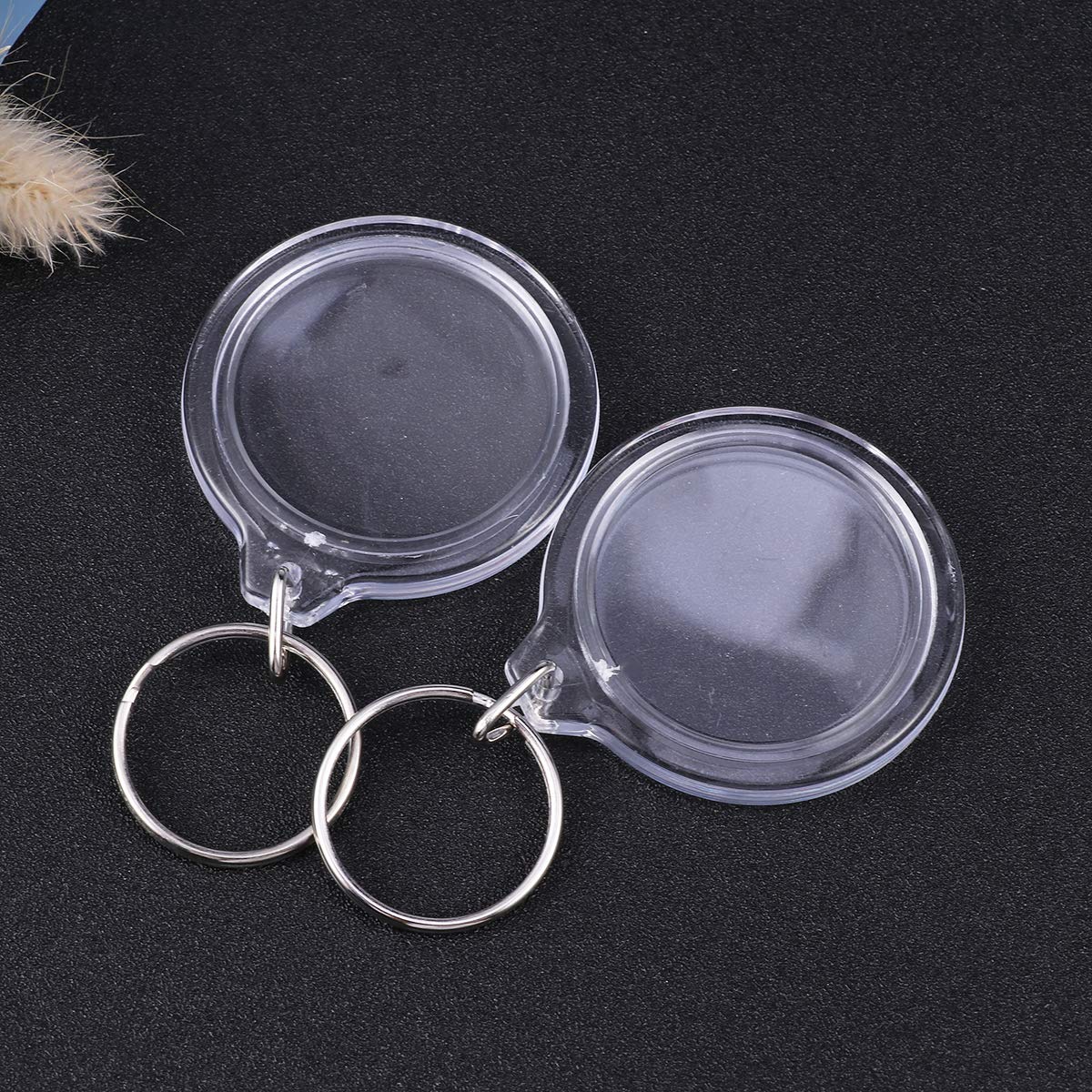 SUPVOX 100pcs Acrylic Keychain Acrylic Photo Keychain Circular Photo Keychain Blank Keyring Transparent Photo Frame Keyring