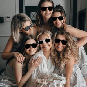 LADY&HOME 10 Pack Bachelorette Party Sunglasses, Bridesmaid and Bride Tribe Sunglasses for Bridal Party, Bridal Shower, Wedding(Black)