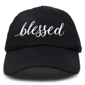 dalix blessed women's baseball cap soft cotton dad hat in black