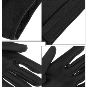 Sumind 3 Pairs Wrist Length Gloves Women Short Satin Gloves Opera Short Gloves for 1920s Wedding Party (Black 2)