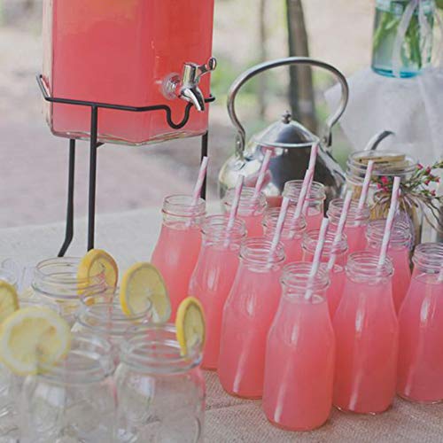 ALINK Biodegradable Pink Paper Straws, Pack of 100 Party Straws for Juice, Cocktail, Smoothies, Birthday, Wedding, Bridal/Baby Shower and Christmas Decorations