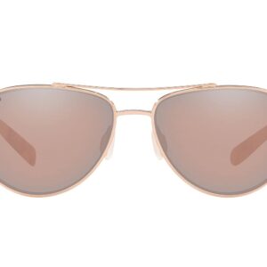 Costa Del Mar Mens Fernandina Aviator Sunglasses, Shiny Rose Gold/Copper Silver Mirrored Polarized-580P, 57 mm