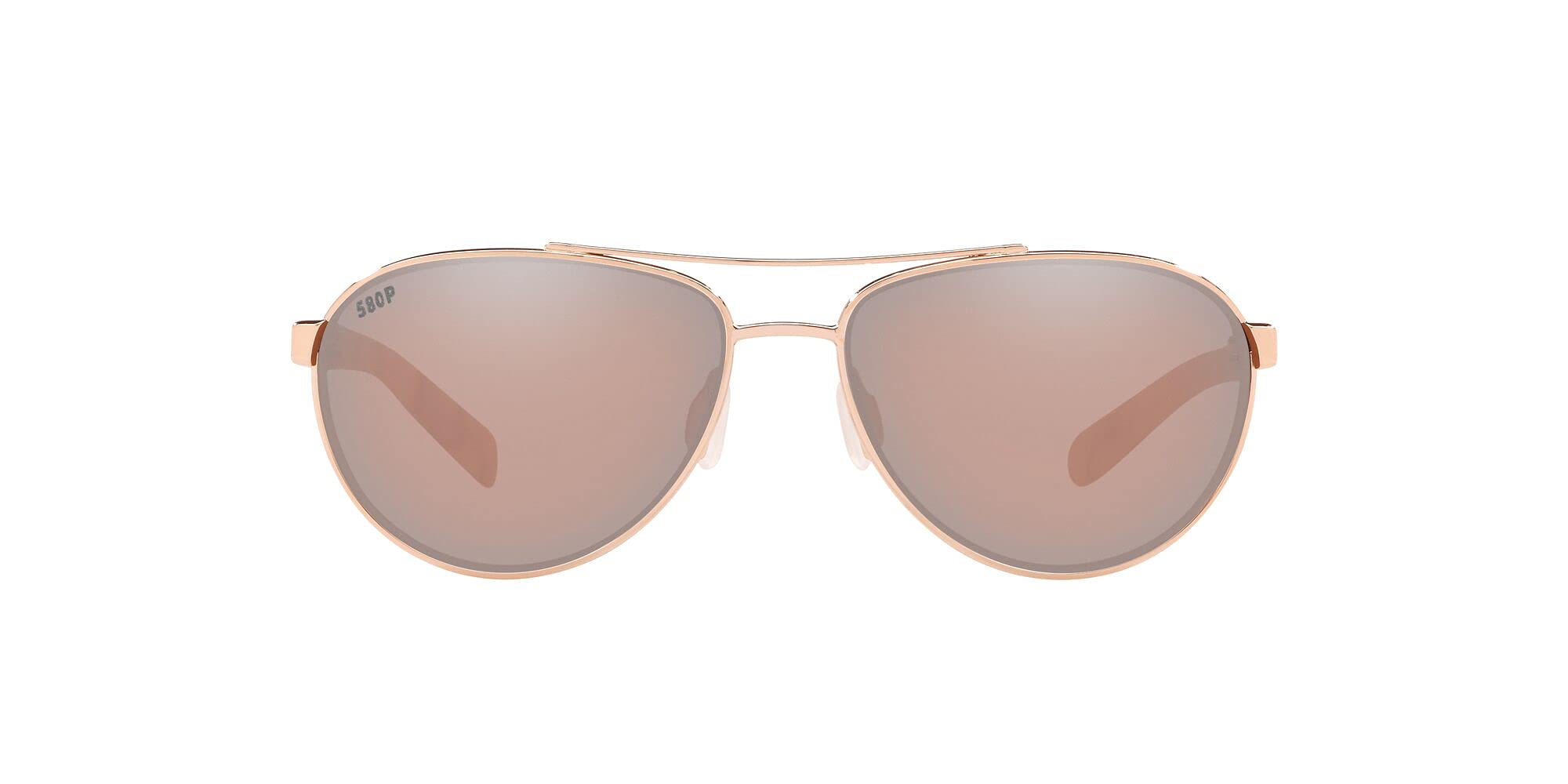 Costa Del Mar Mens Fernandina Aviator Sunglasses, Shiny Rose Gold/Copper Silver Mirrored Polarized-580P, 57 mm