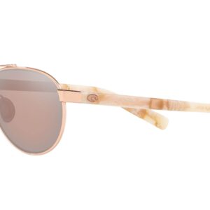 Costa Del Mar Mens Fernandina Aviator Sunglasses, Shiny Rose Gold/Copper Silver Mirrored Polarized-580P, 57 mm