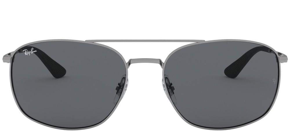 Ray-Ban RB3654 Square Sunglasses, Gunmetal/Dark Grey, 60 mm