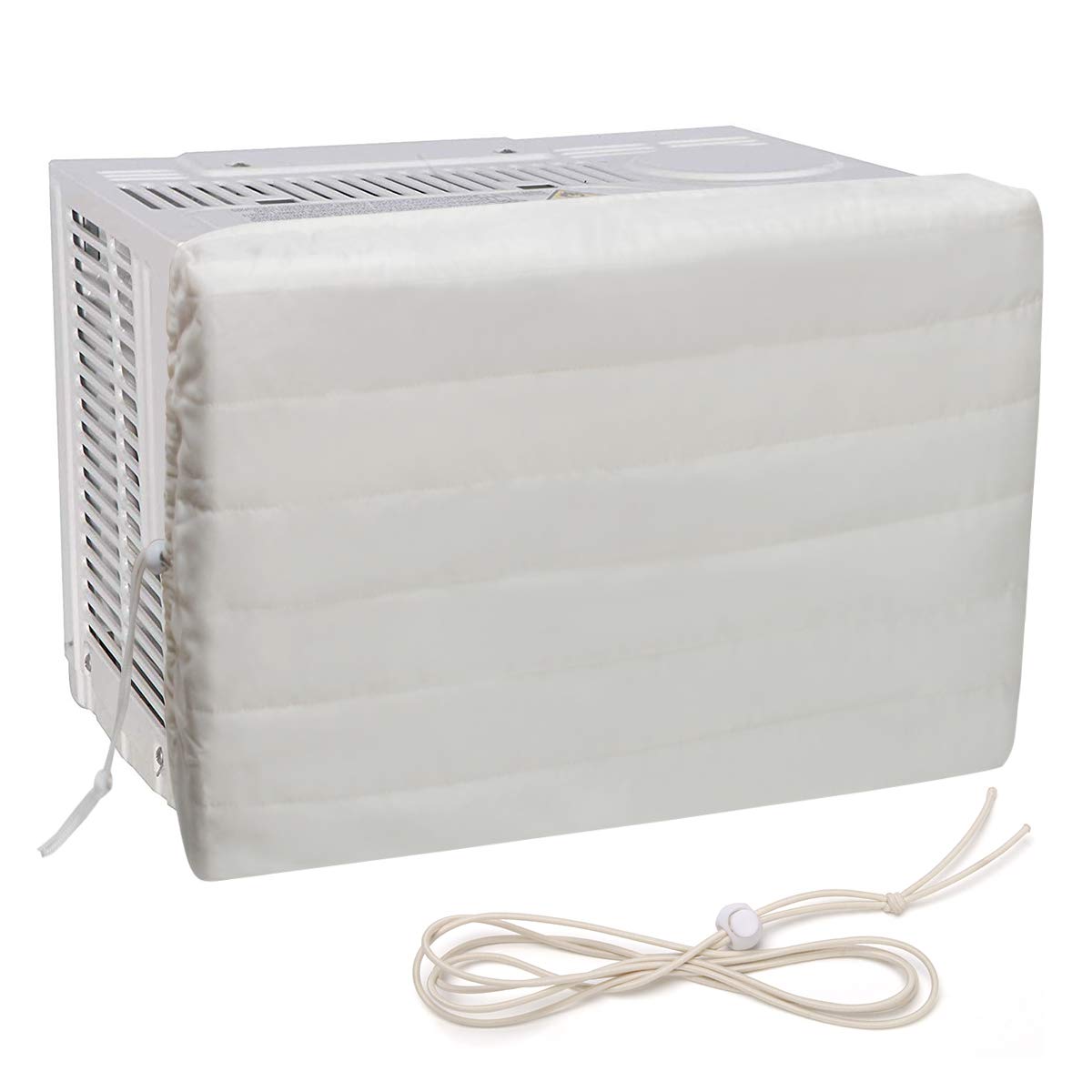 Luxiv Indoor Air Conditioner Cover, White Window Unit Cover Anti-Rust Adjustable Cover for Indoor Window AC with Free Elastic Straps (White, 24.5x17x2.5)