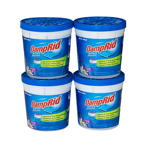 DampRid Absorber-10.5oz Refillable Absorber Traps Moisture for Fresher, Cleaner Air, 10.5oz cups - 4 pack, Blue, 4 Count