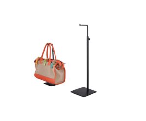 adjustable metal handbag rack tabletop handbag purse display stand single hook bag stand holder (black)