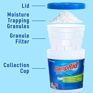 DampRid Absorber-10.5oz Refillable Absorber Traps Moisture for Fresher, Cleaner Air, 10.5oz cups - 4 pack, Blue, 4 Count