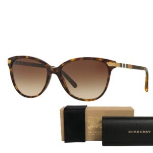 BURBERRY BE4216 300213 57M Dark Havana/Brown Gradient Cateye Sunglasses For Women+ BUNDLE with Designer iWear Eyewear Kit