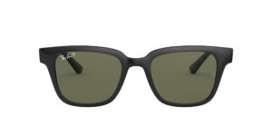 ray-ban rb4323 square sunglasses, black/polarized green, 51 mm