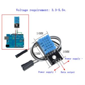 2pcs DHT11 Temperature Humidity Sensor Module Digital Temperature Humidity Sensor 3.3V-5V with Wires for Arduino Raspberry Pi 2 3 (2pcs DHT11)