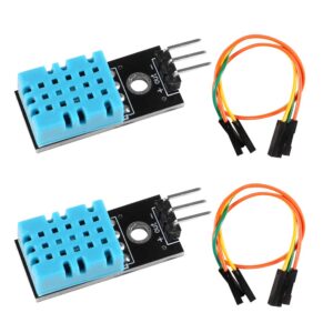 2pcs dht11 temperature humidity sensor module digital temperature humidity sensor 3.3v-5v with wires for arduino raspberry pi 2 3 (2pcs dht11)