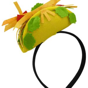 Nicky Bigs Novelties Mini Taco Hat Headband - Lightweight Festive Food Headband - Unisex Adult Cosplay Holiday Costume Accessory, Multi-color, One Size