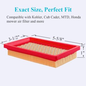 HOODELL 4 Pack 951-10298 Air Filter + Pre Cleaner for MTD Cub Cadet SC100 951-14632 Kohler 14 083 01-S Push Lawn Mower and More