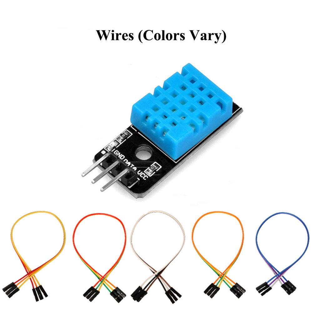 2pcs DHT11 Temperature Humidity Sensor Module Digital Temperature Humidity Sensor 3.3V-5V with Wires for Arduino Raspberry Pi 2 3 (2pcs DHT11)