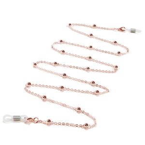 ZOORON Eyeglass Chains for Women, Premium Beaded Eyeglass Necklace Chain Cord, Eye Glasses String Holder 2Pack-Rose Gold & Silver