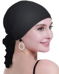 osvyo chemo headscarf for women hair loss - cancer slip on headwear turbans sealed packaging black