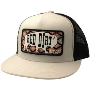 red dirt hat company great white buffalo adjustable snapback hat (us, alpha, one size, silver/black)