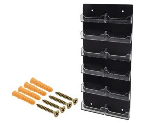 marketing holders wall business card holder 12 pocket organizers acrylic clear and black multi slot display rack gift card or appointment cards includes hanging hardware