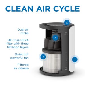 Medify MA-18 Air Purifier with True HEPA H13 Filter | 662 ft² Coverage in 1hr for Allergens, Smoke, Wildfires, Odors, Pollen, Pet Dander | Quiet 99.9% Removal to 0.1 Microns | White, 1-Pack