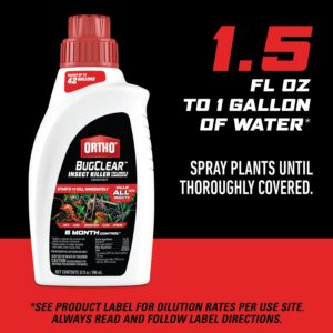 Ortho BugClear Insect Killer for Lawns & Landscapes Concentrate - Kills Periodical Cicadas, Mosquitoes, Ants, Spiders, Fleas, Ticks & More, Outdoor Bug Spray with Long Lasting Control, 32 oz.