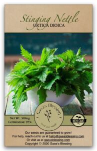 gaea's blessing seeds - stinging nettle seeds - non-gmo seeds with easy to follow instructions - open-pollinated heirloom 95% germination