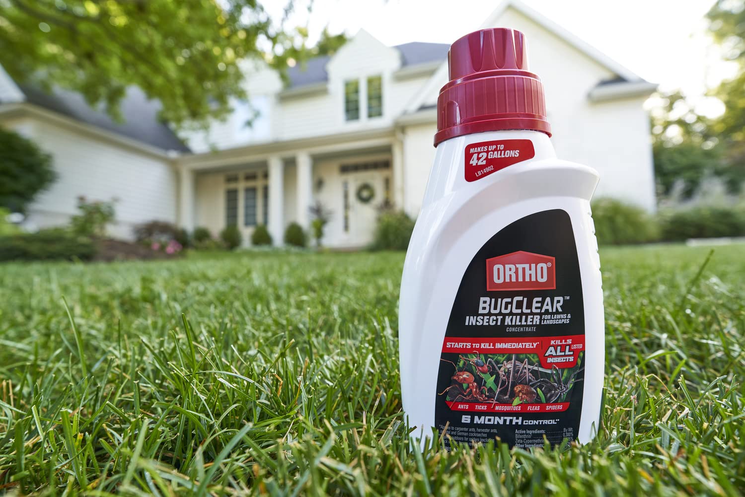 Ortho BugClear Insect Killer for Lawns & Landscapes Concentrate - Kills Periodical Cicadas, Mosquitoes, Ants, Spiders, Fleas, Ticks & More, Outdoor Bug Spray with Long Lasting Control, 32 oz.