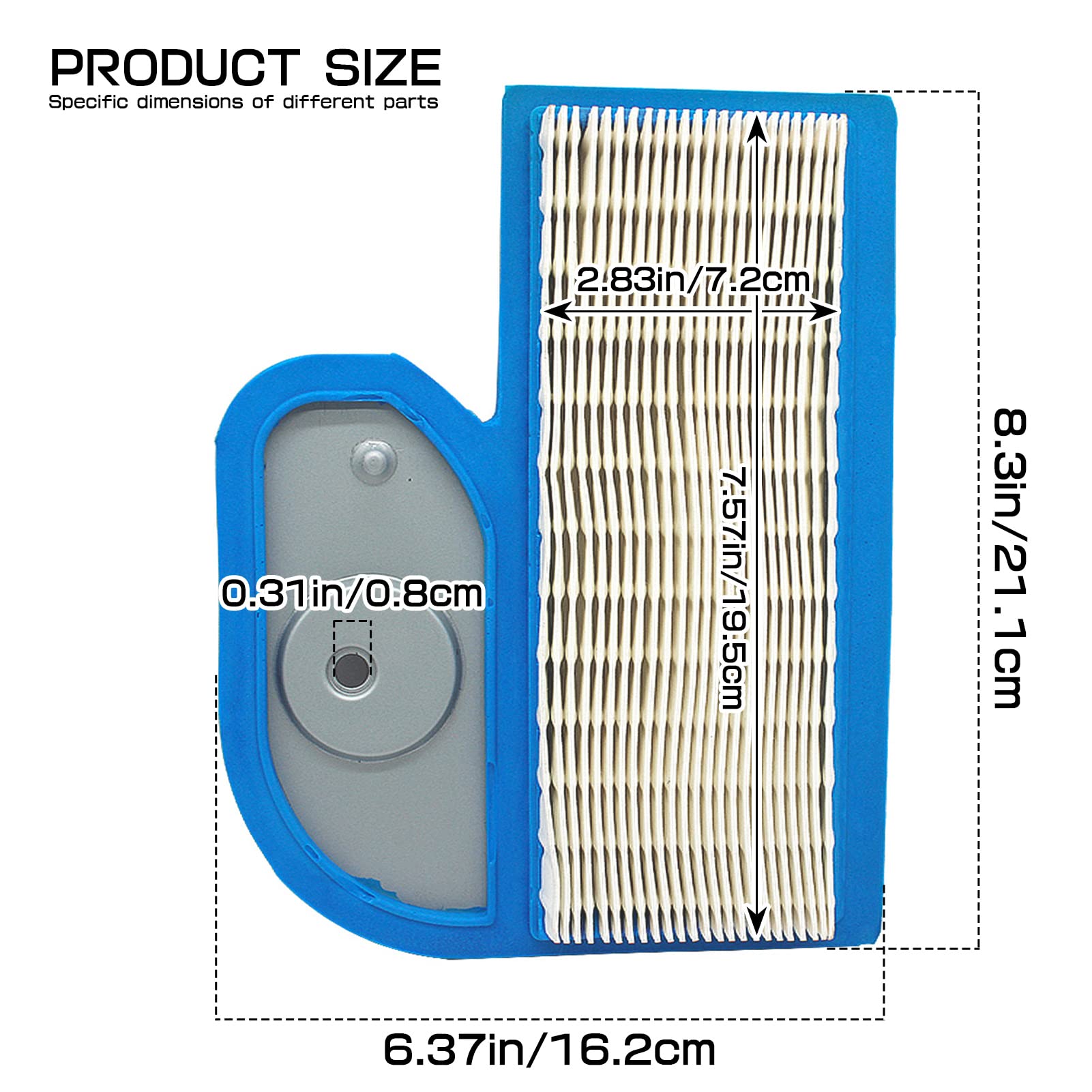 LOCOPOW Air Filter 11013-7002 Replacement for Kawasaki FH500V FH531V FH541V FH580V FH680D 4 Stroke Engine John Deere M137556 LT180 LT190 LX277 LX280 LX288 Cub Cadet 490-200-0004 Lawn Mover