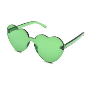 juslink love heart shaped sunglasses for women (green)