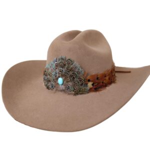 stellar western feather cowboy hat band for men women natural feather