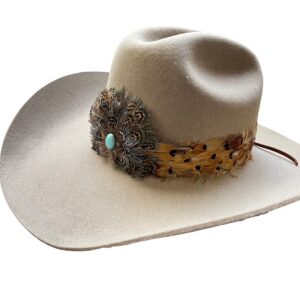 Stellar Western Feather Cowboy Hat Band for Men Women Natural Feather