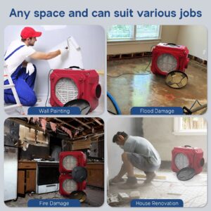 ALORAIR 4 Pack CleanShield HEPA 550 Industrial Commercial HEPA Air Scrubber, cETL Listed, GFCI Outlet, 10 Years Guarantee, Red