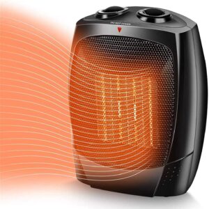 Space Heater, 1500W Ceramic Desk Space Heaters for Indoor Use, 3s Fast Heating Electric Space Heater, 3 Modes, Tip-over & Overheat Protection, Portable Small Heater for Room Office Home