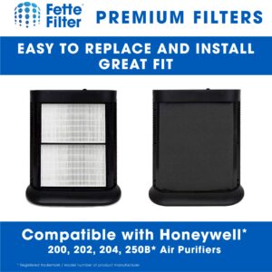 Fette Filter - True HEPA H13 Filter R Compatible with Honeywell Purifier HPA200 HPA200C HPA201 HA202 HPA204 HPA204C HPA250 HPA250B HPA250BC HPA3200 HPA5200 Series # HRF-ARVP200 Filter R PreFilter A