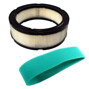 hqrp filter cartridge with pre-filter compatible with john deere gt235, lt166, ltr166, lt170, lx288, sst16, sst18; 1200 hydro rake; lg394018jd lg272490s