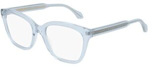 gucci gg 0566o 003 blue crystal plastic cat-eye eyeglasses 52mm