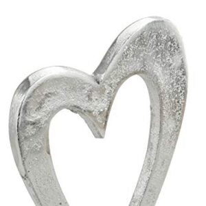 10th Anniversary Rustic Metal Heart Decoration – Free Standing Aluminium & Wooden Decoration (hssanni-10)