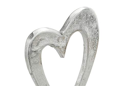 10th Anniversary Rustic Metal Heart Decoration – Free Standing Aluminium & Wooden Decoration (hssanni-10)