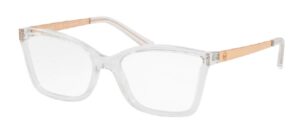 michael kors mk4058 caracas 3050 54m crystal clear injected rectangular eyeglasses for women+ bundle with designer iwear eyewear kit