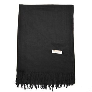 Gelante Plain Soft Pashmina Shawl Wrap Scarf Solid Colors.15-615-Black-#1