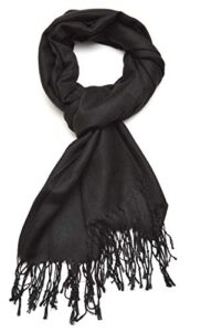 gelante plain soft pashmina shawl wrap scarf solid colors.15-615-black-#1