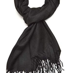 Gelante Plain Soft Pashmina Shawl Wrap Scarf Solid Colors.15-615-Black-#1